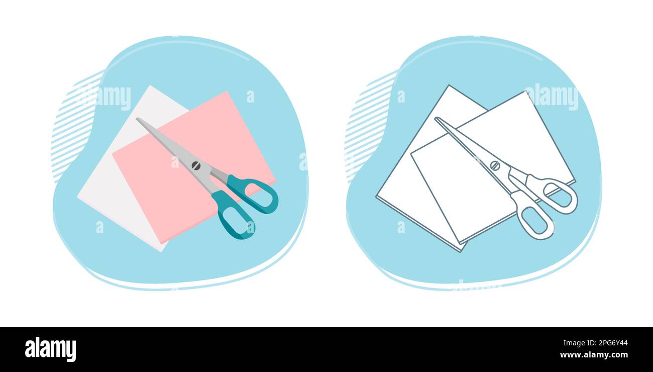 Vector illustration Coloring book Stationery items for school. Goods ...