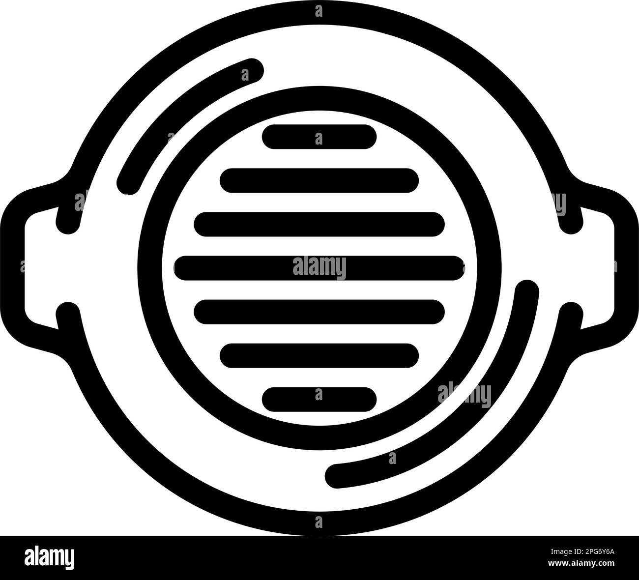 cast iron skillet kitchen cookware line icon vector illustration Stock ...