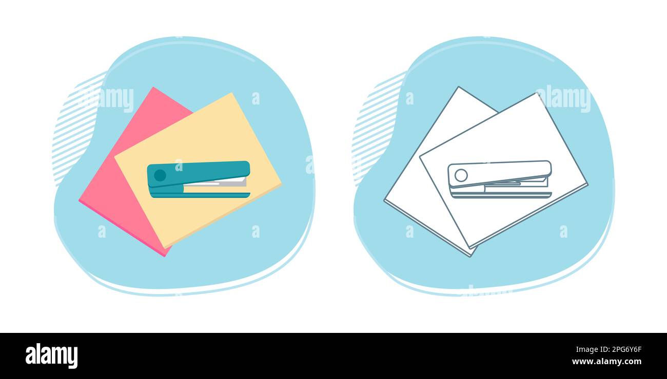 Vector illustration Coloring book Stationery items for school. Goods ...