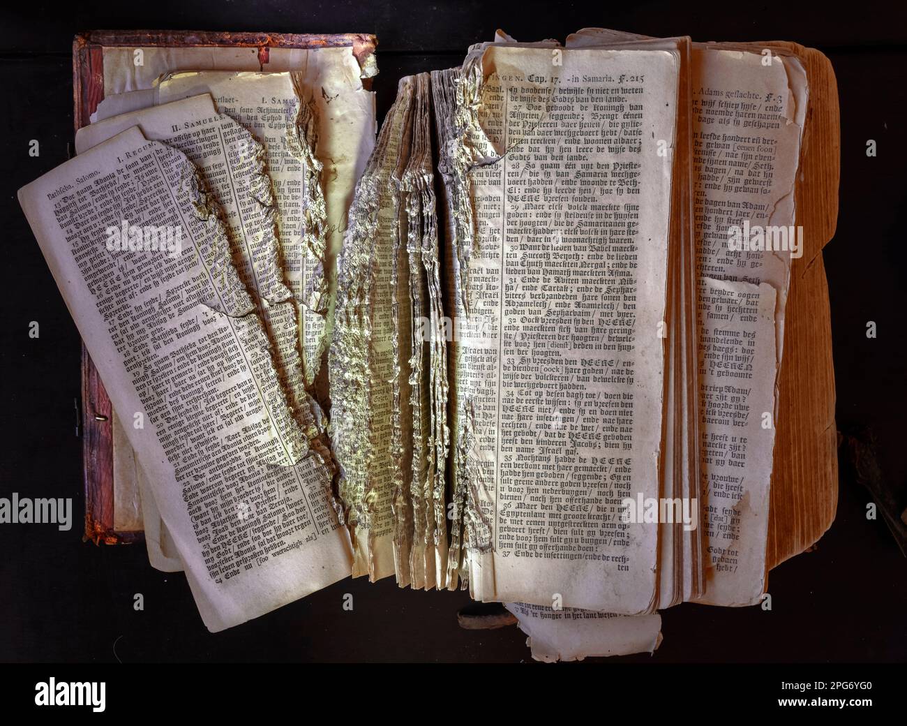 A old bible torn up by a bullet during the Anglo-Boer War Stock Photo ...