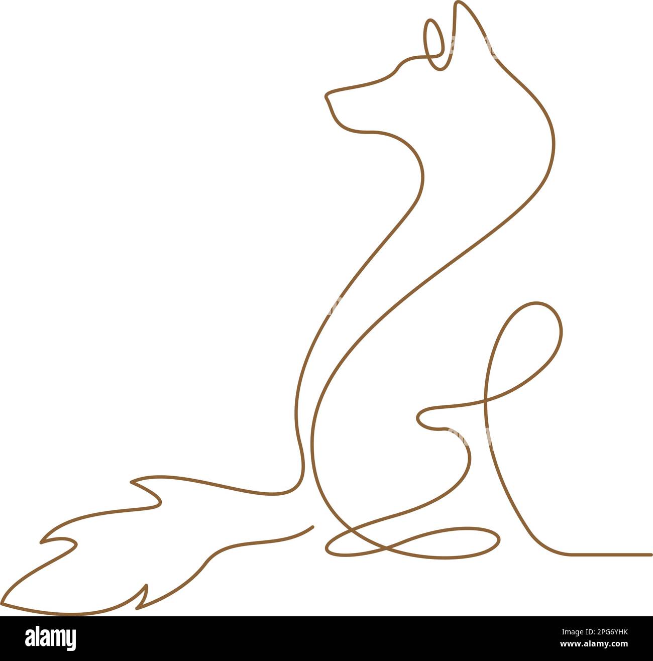 Wolf line art logo design illustration Stock Vector Image & Art - Alamy