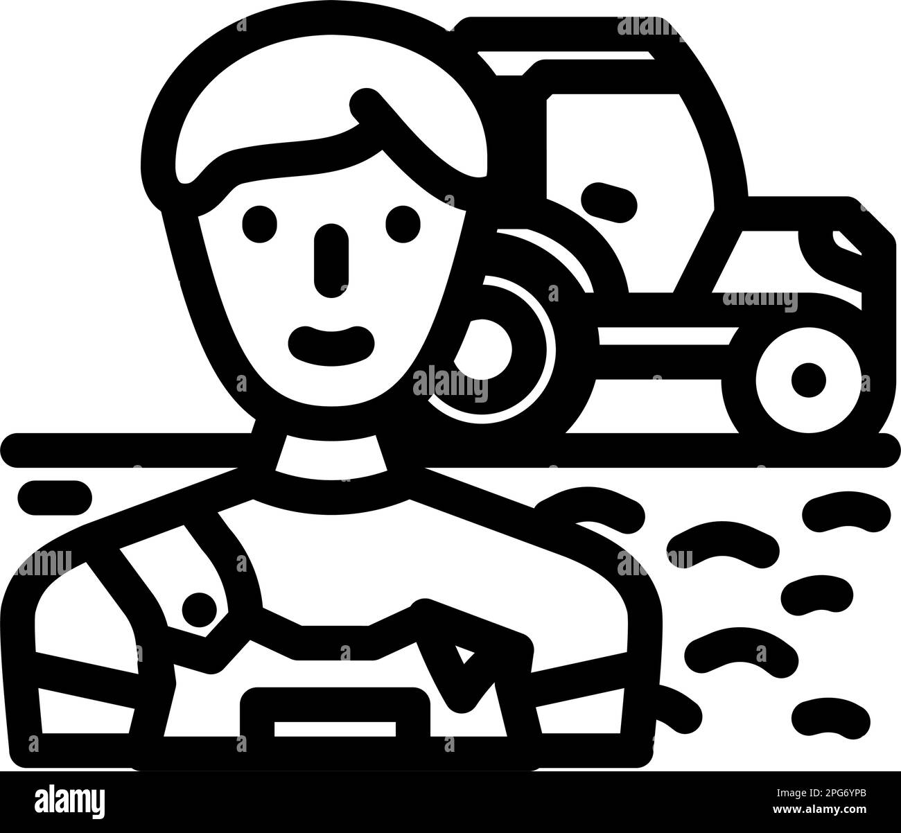 equipment service technician line icon vector illustration Stock Vector ...