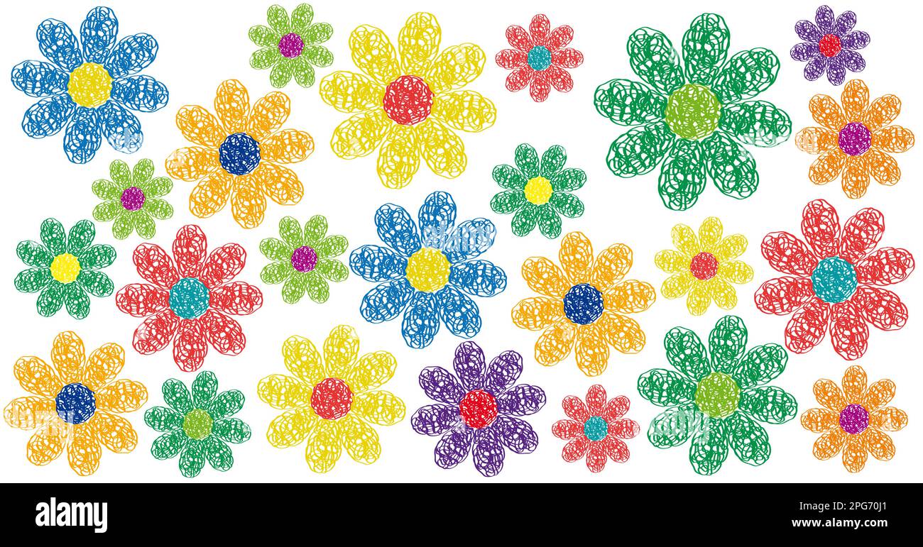 Spring Background. Hand drawn flowers Stock Vector Image & Art - Alamy