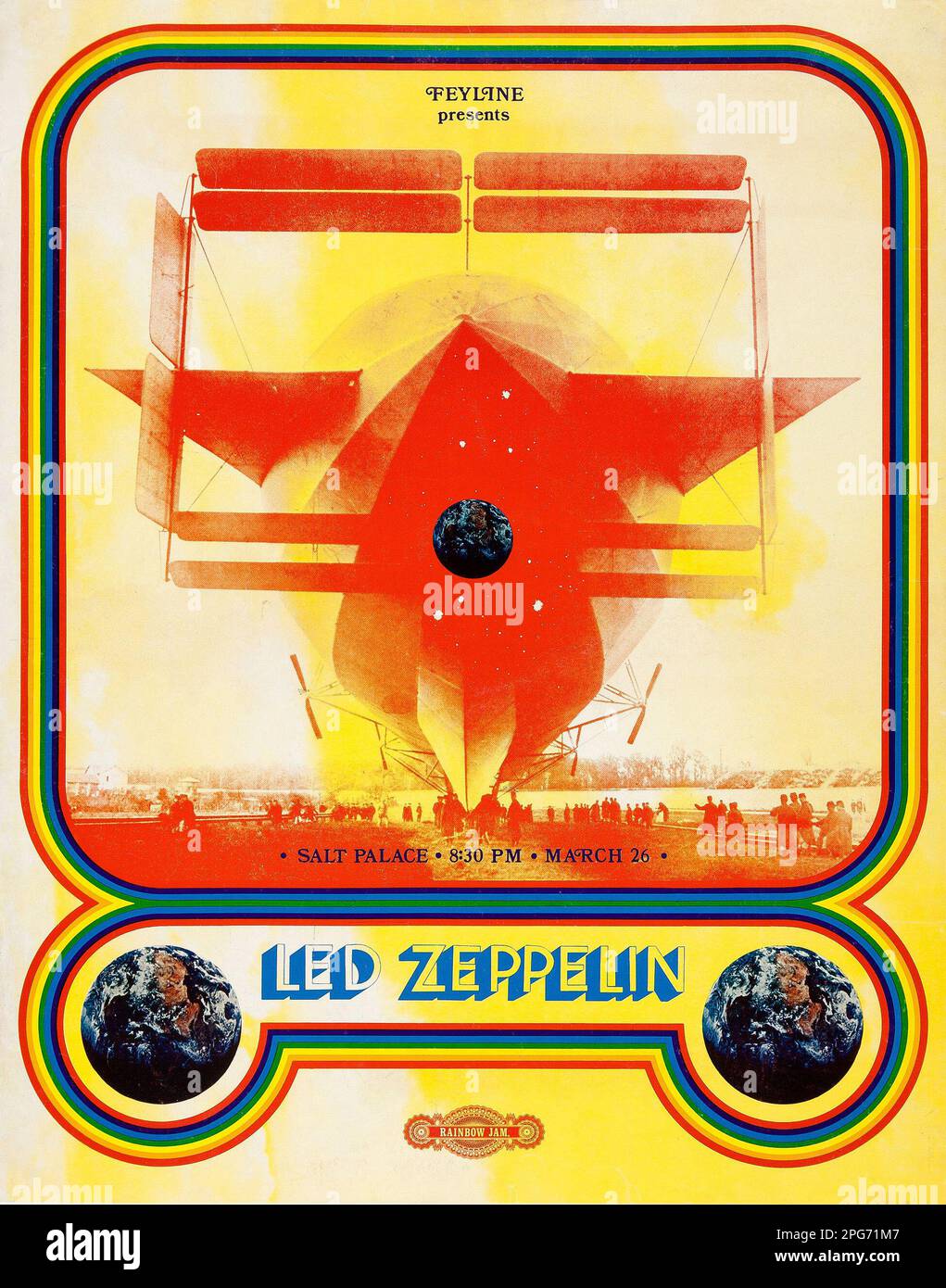 Led Zeppelin Concert Poster, Salt Lake City (Feyline, 1970 Stock Photo ...