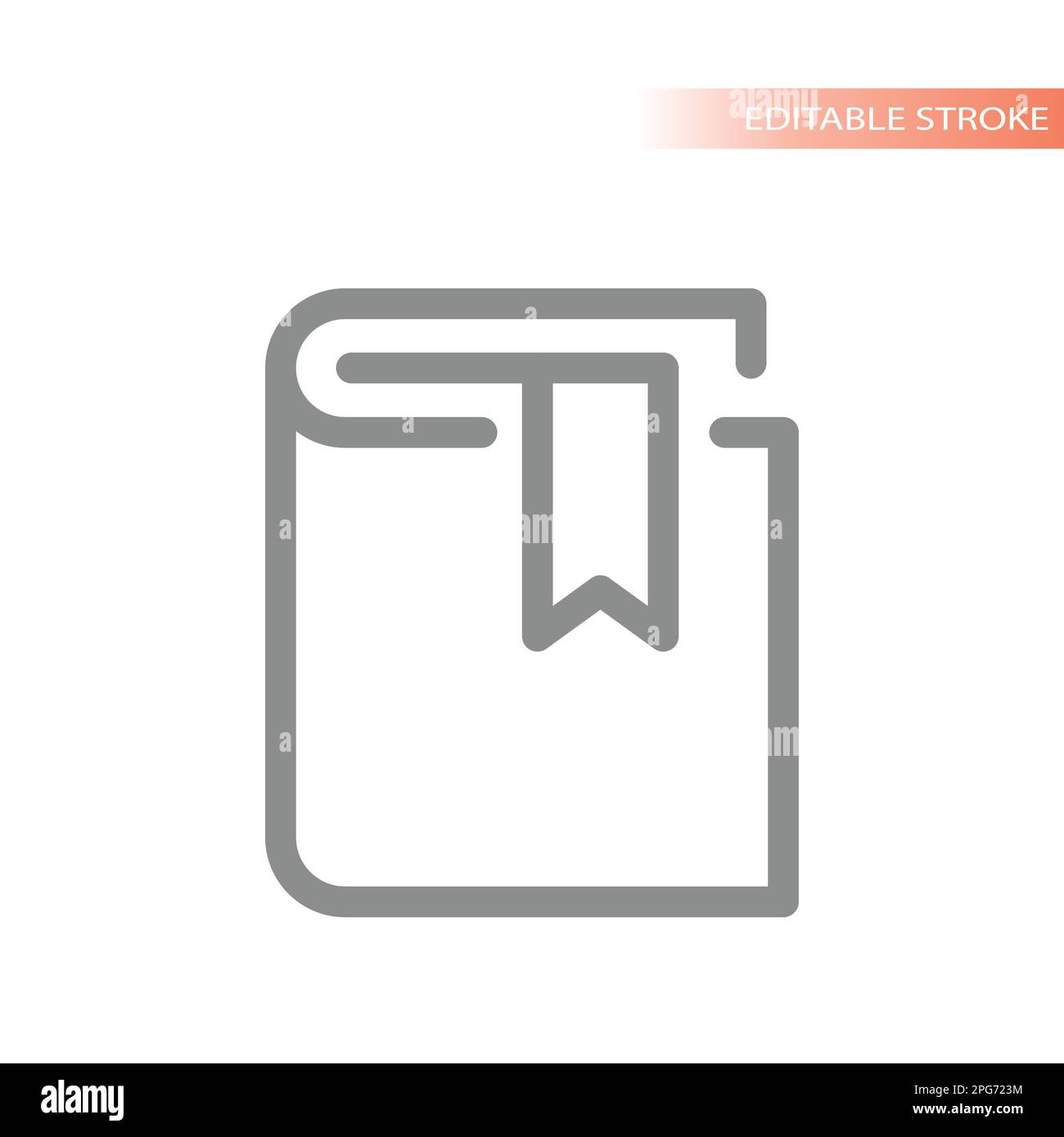 Closed book and bookmark icon. Editable stroke, outlined symbol Stock ...