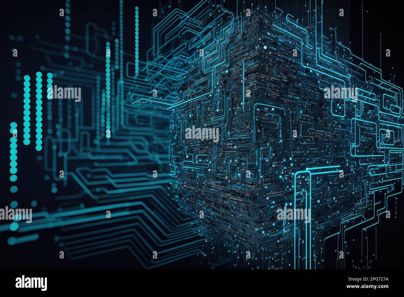 Artificial intelligence, cloud computing, cyber space concept Stock ...