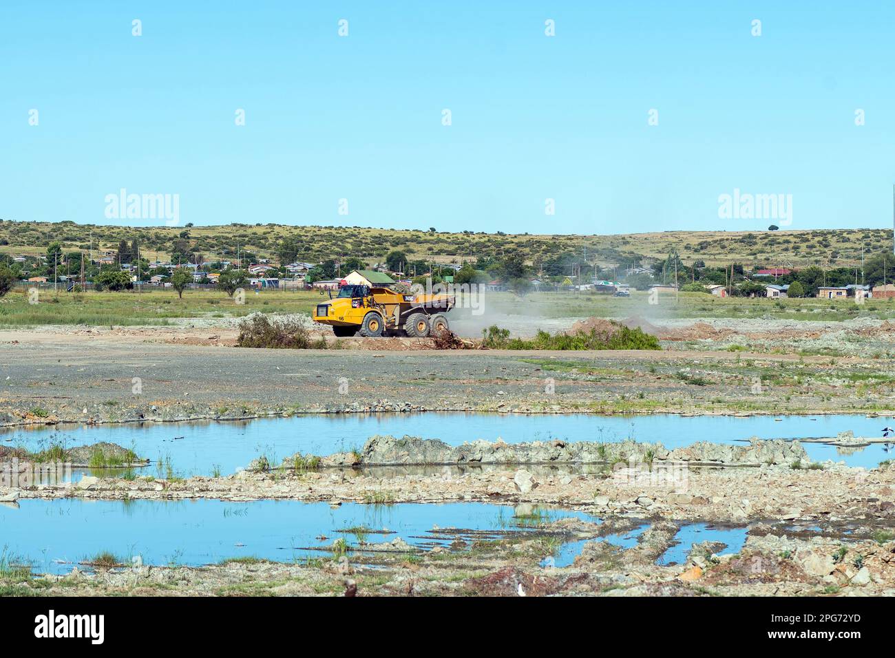 Jagersfontein, South Africa - Feb 21, 2023: A truck removing toxic ...