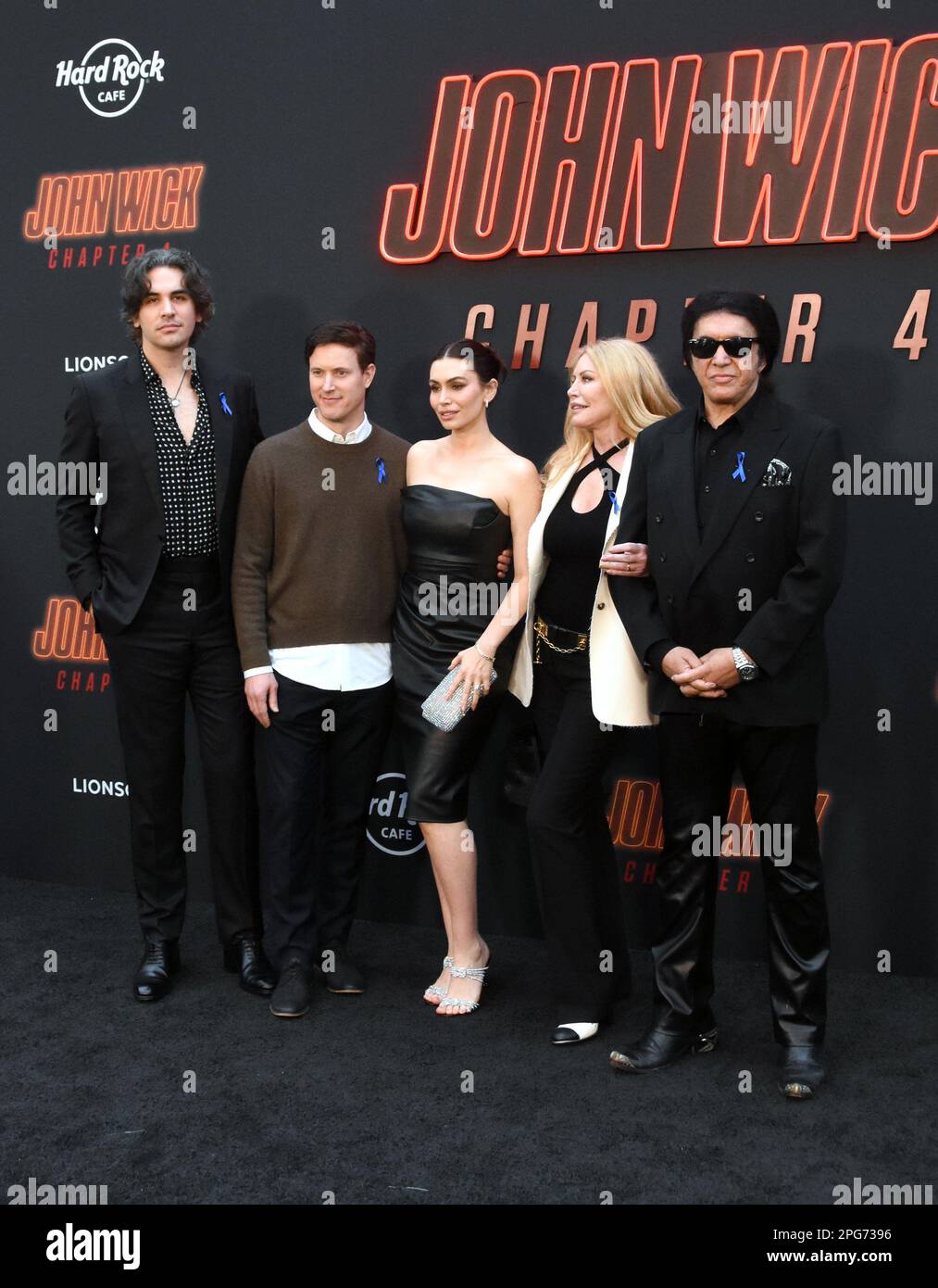 Hollywood, California, USA 20th March 2023 (L-R) Nick Simmons, James ...