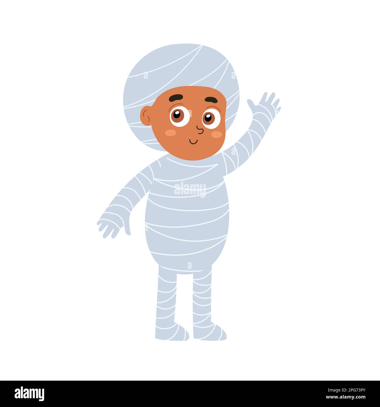 Cute Halloween kid wearing mummy costume. Funny trick or treat boy ...