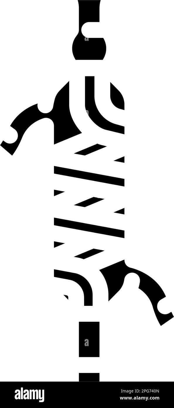 fractionating column chemical glassware lab glyph icon vector ...