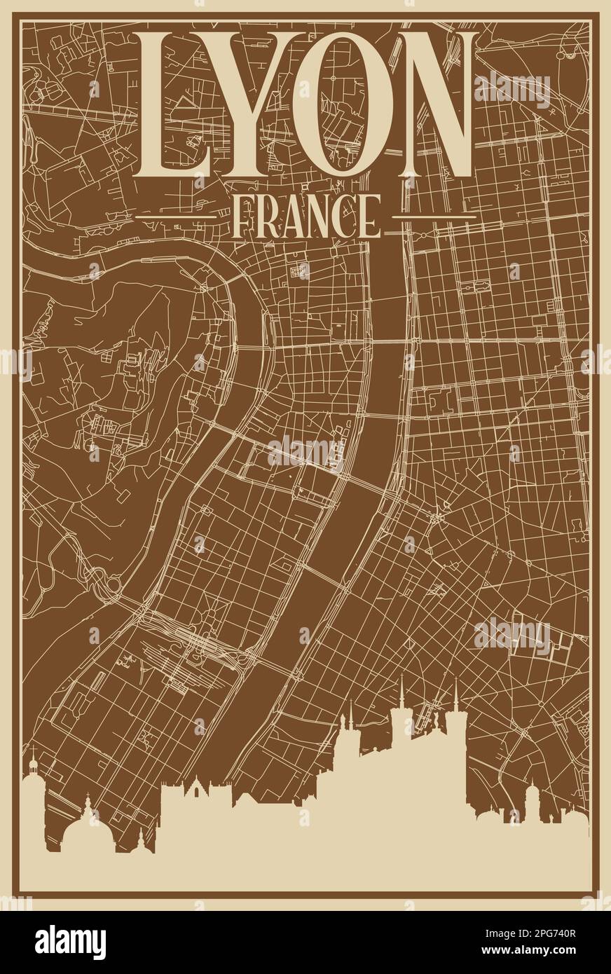 Lyon travel poster hi-res stock photography and images - Alamy