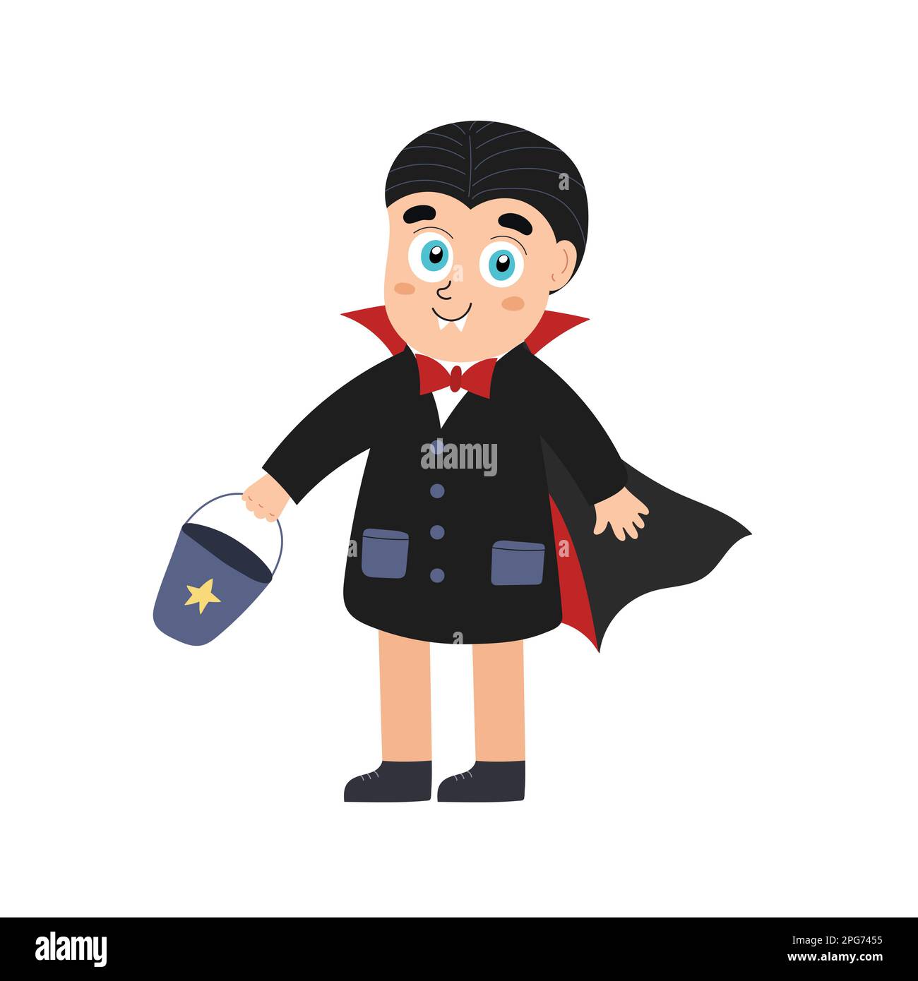 Cute Halloween kid wearing vampire costume. Funny trick or treat ...