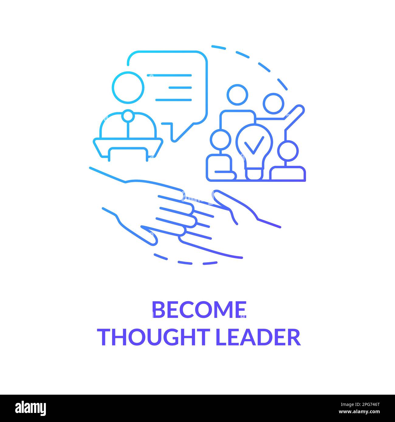 Become thought leader blue gradient concept icon Stock Vector Image ...