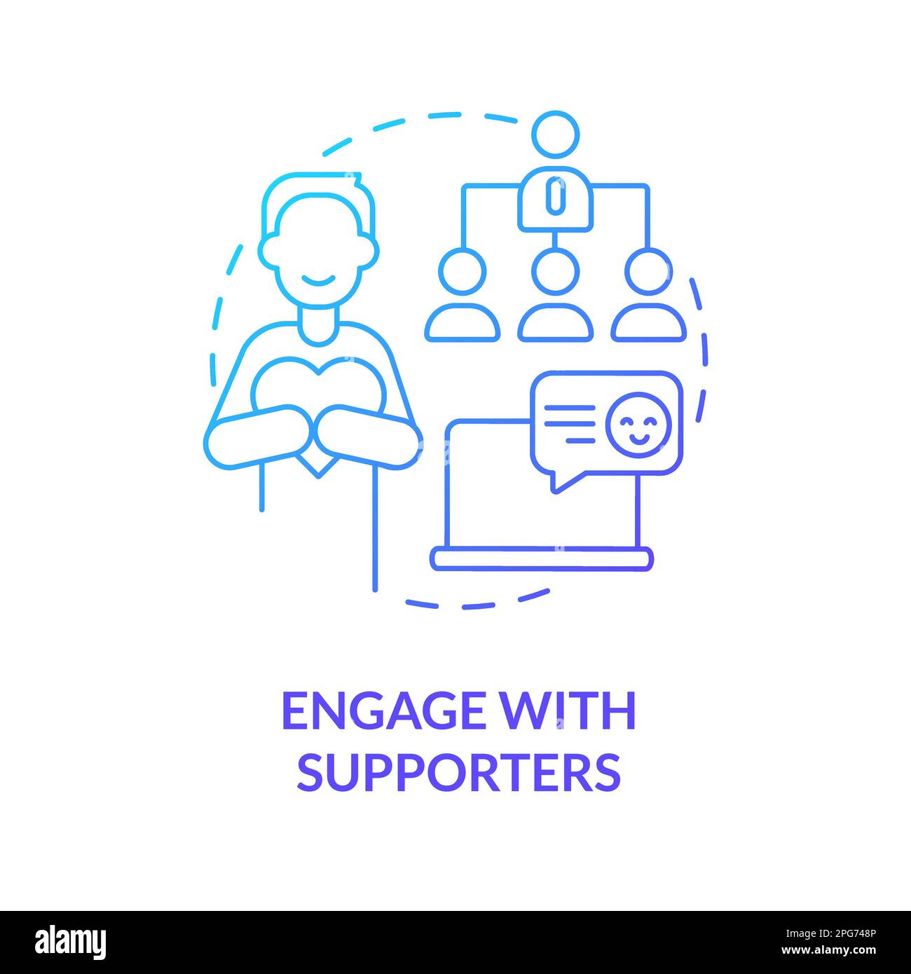 Engage with supporters blue gradient concept icon Stock Vector Image & Art - Alamy
