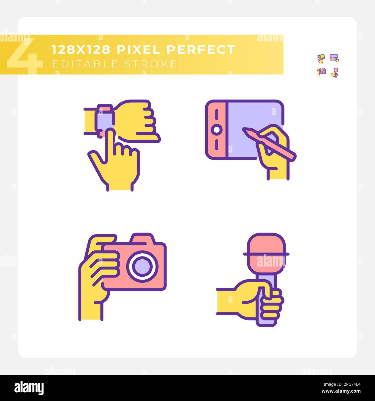 Sticker contour hand holding Stock Vector Images - Alamy