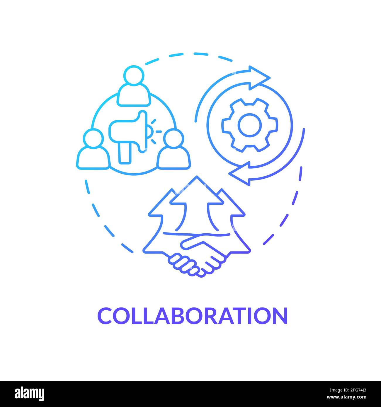 Collaboration blue gradient concept icon Stock Vector Image & Art - Alamy