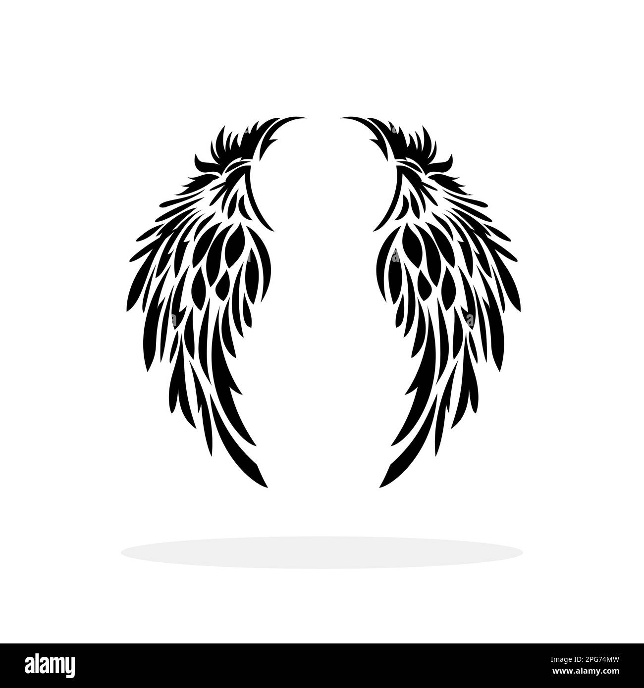 Wings icon. Black icon of wings on white background. Wings logo design ...