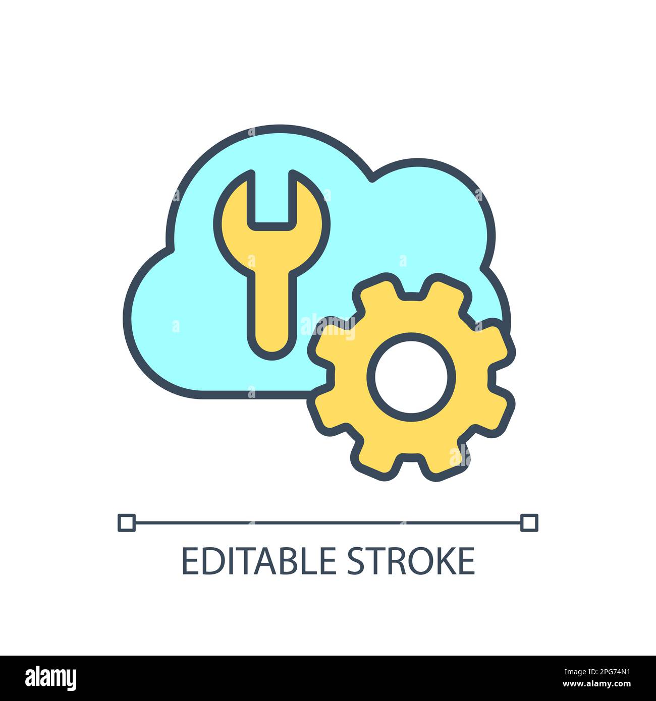 Cloud storage settings RGB color icon Stock Vector Image & Art - Alamy