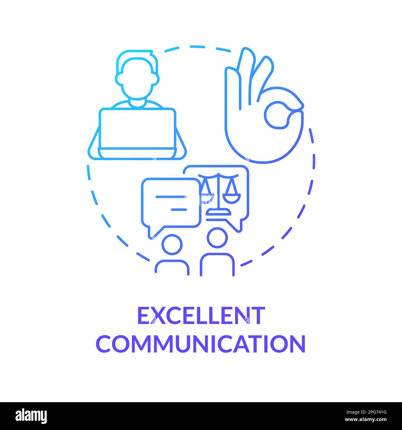 Excellent communication blue gradient concept icon Stock Vector Image ...