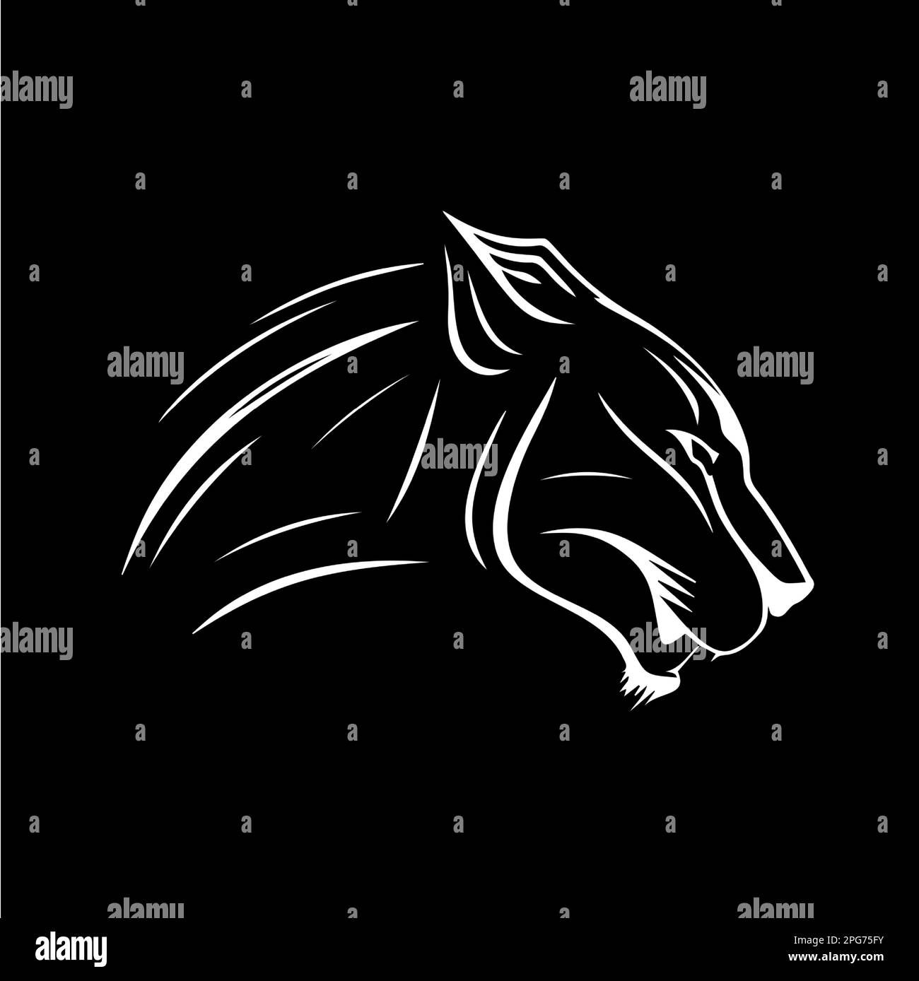panther head dotwork tattoo with dots shading, tippling tattoo. Hand ...