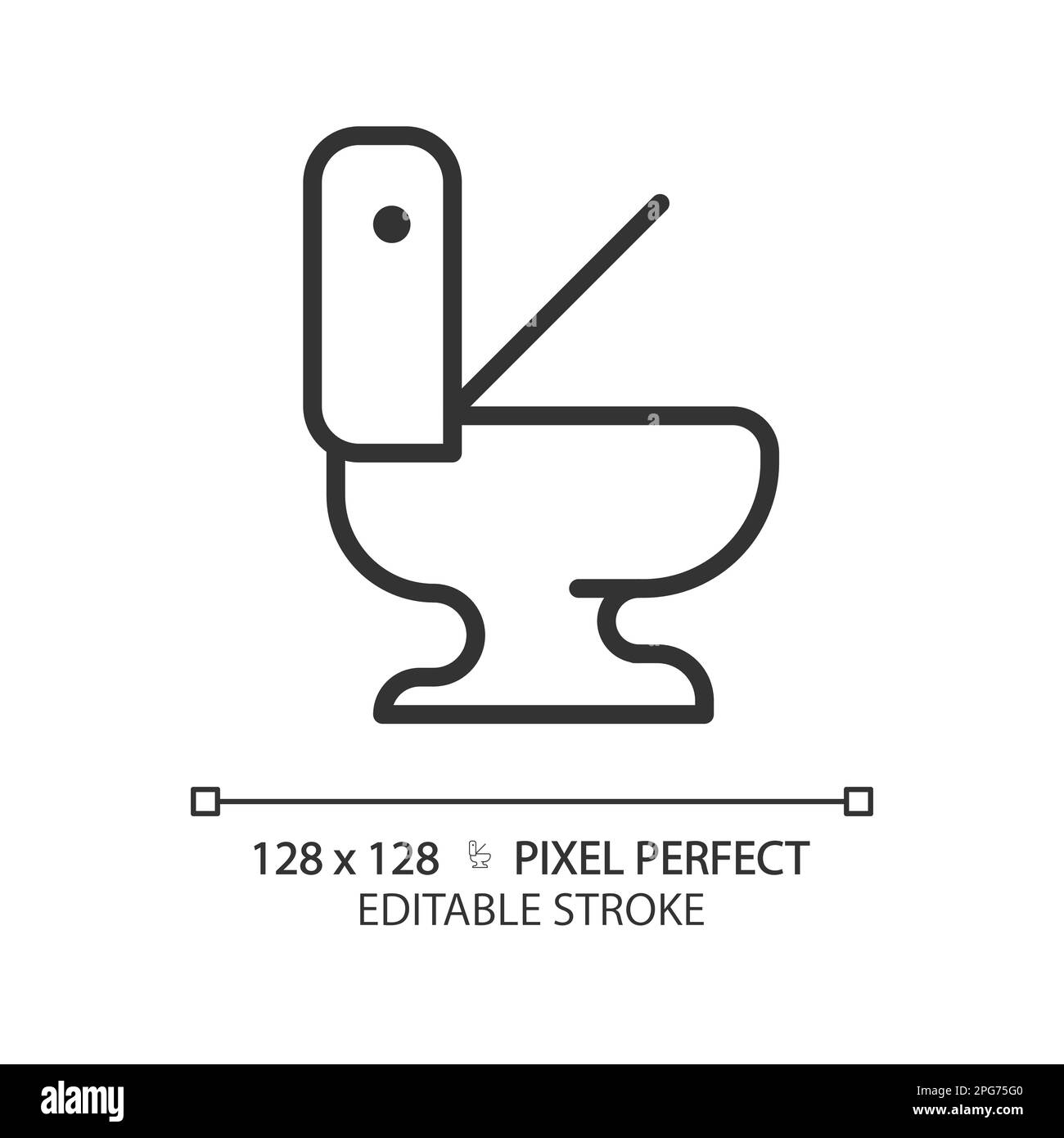 Toilet Bowl Pixel Perfect Linear Icon Stock Vector Image And Art Alamy