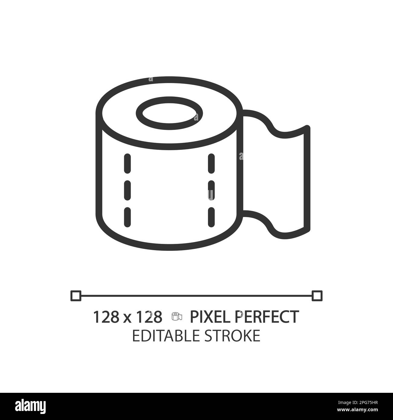 Toilet paper pixel perfect linear icon Stock Vector Image & Art - Alamy