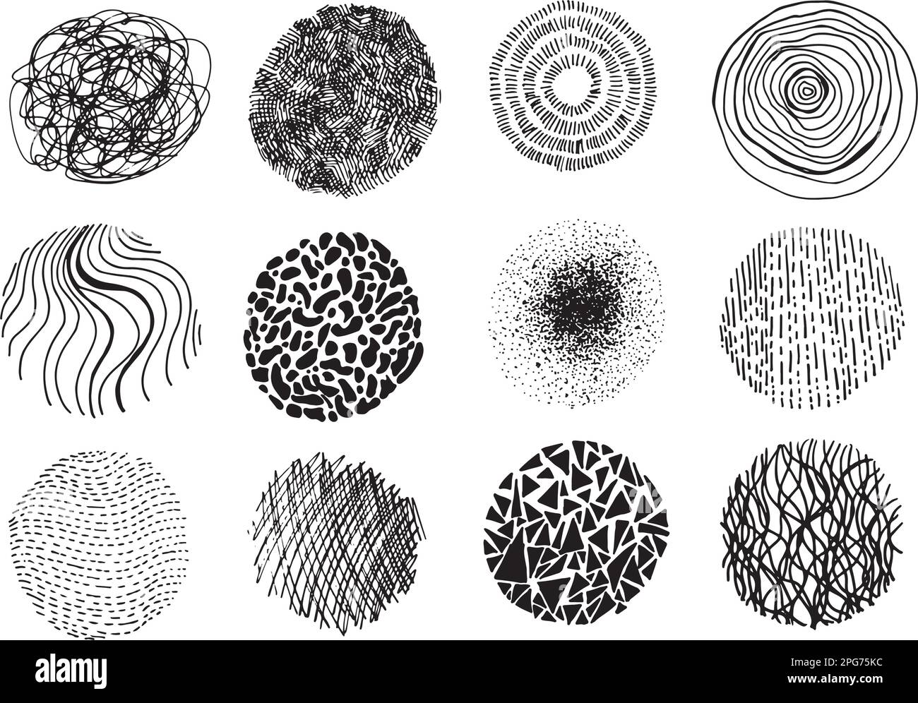 set of hand-drawn circles, elements for design, vector. scribble shapes Stock Vector Image & Art ...