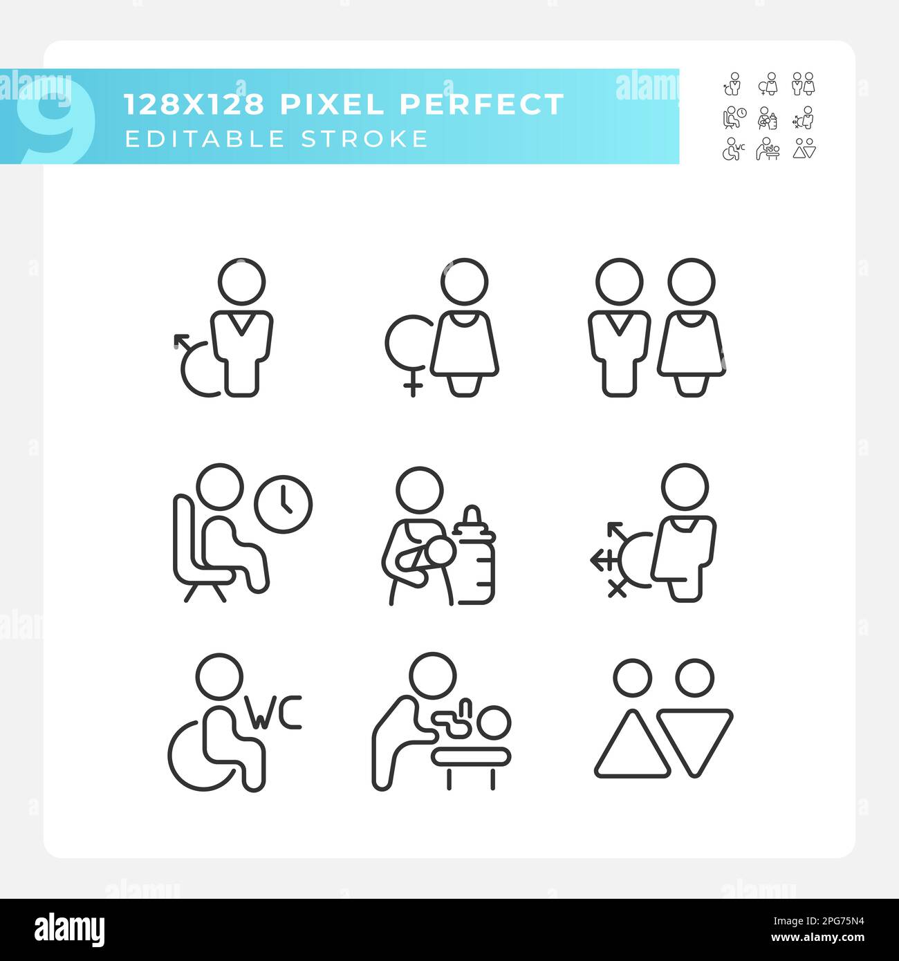 Wc toilet icons set women wc signs for restroom Stock Vector Images - Alamy