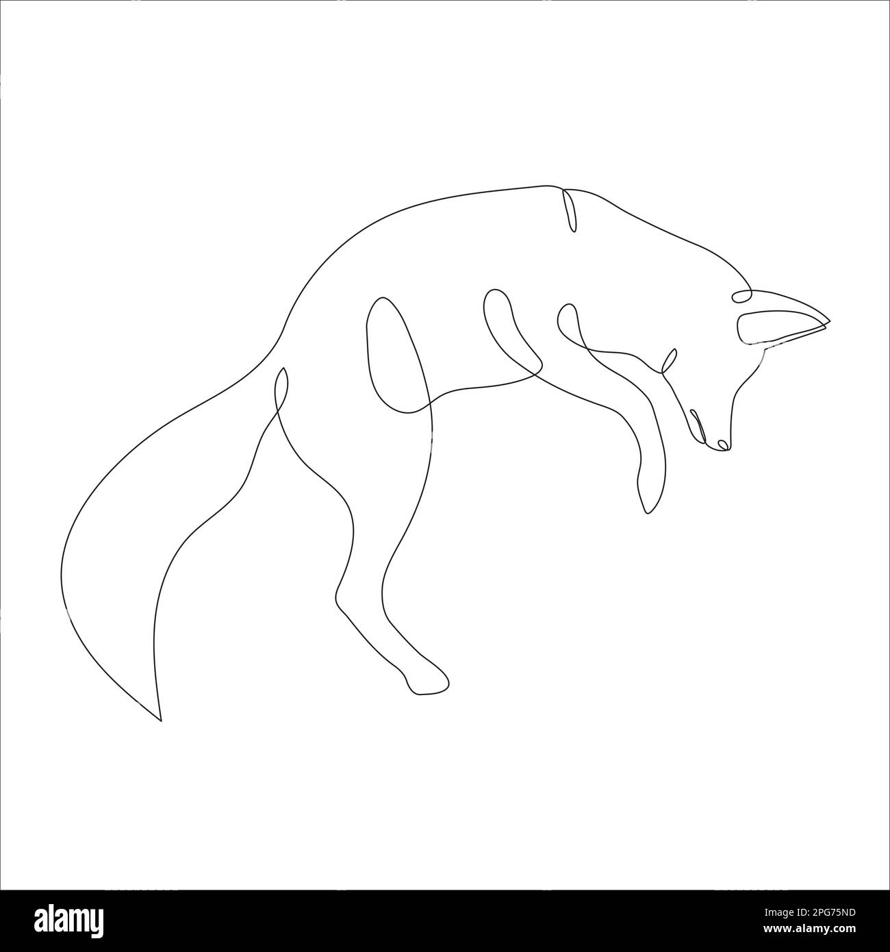 Fox in line art and abstract icon. Fox wall art decoration design ...