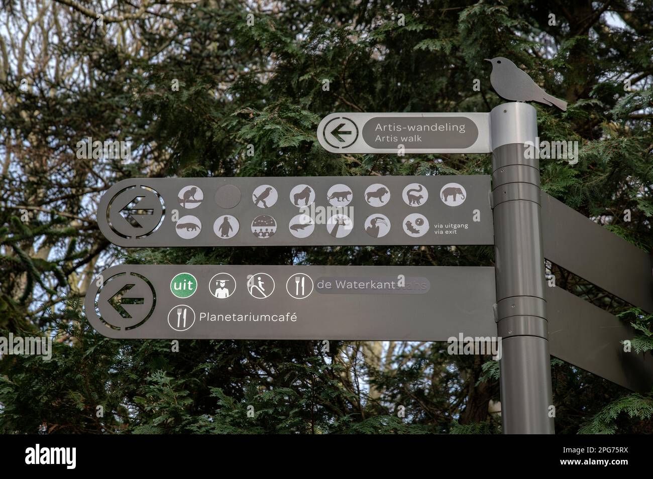 Directions Sign To All The Animals At Artis Zoo At Amsterdam The ...