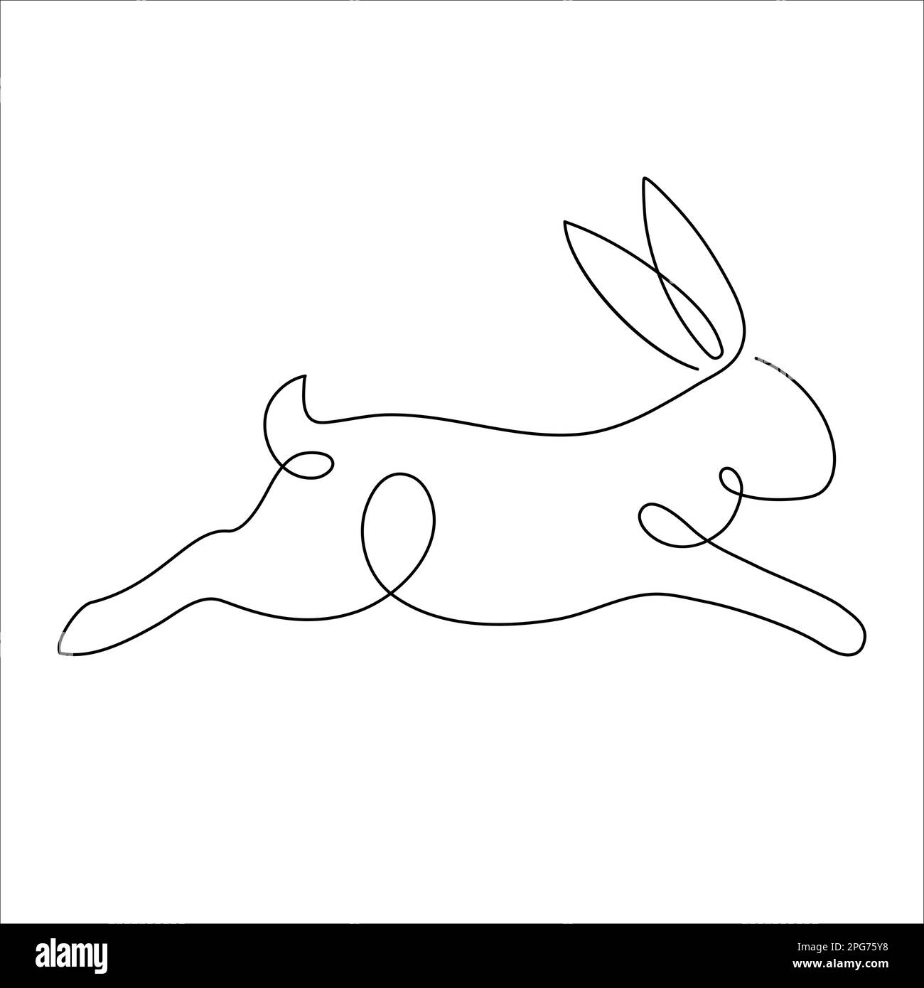 Bunny line art style icon. Rabbit line art icon. Abstract outline ... Bunny line art style icon. Rabbit line art icon. Abstract outline ...