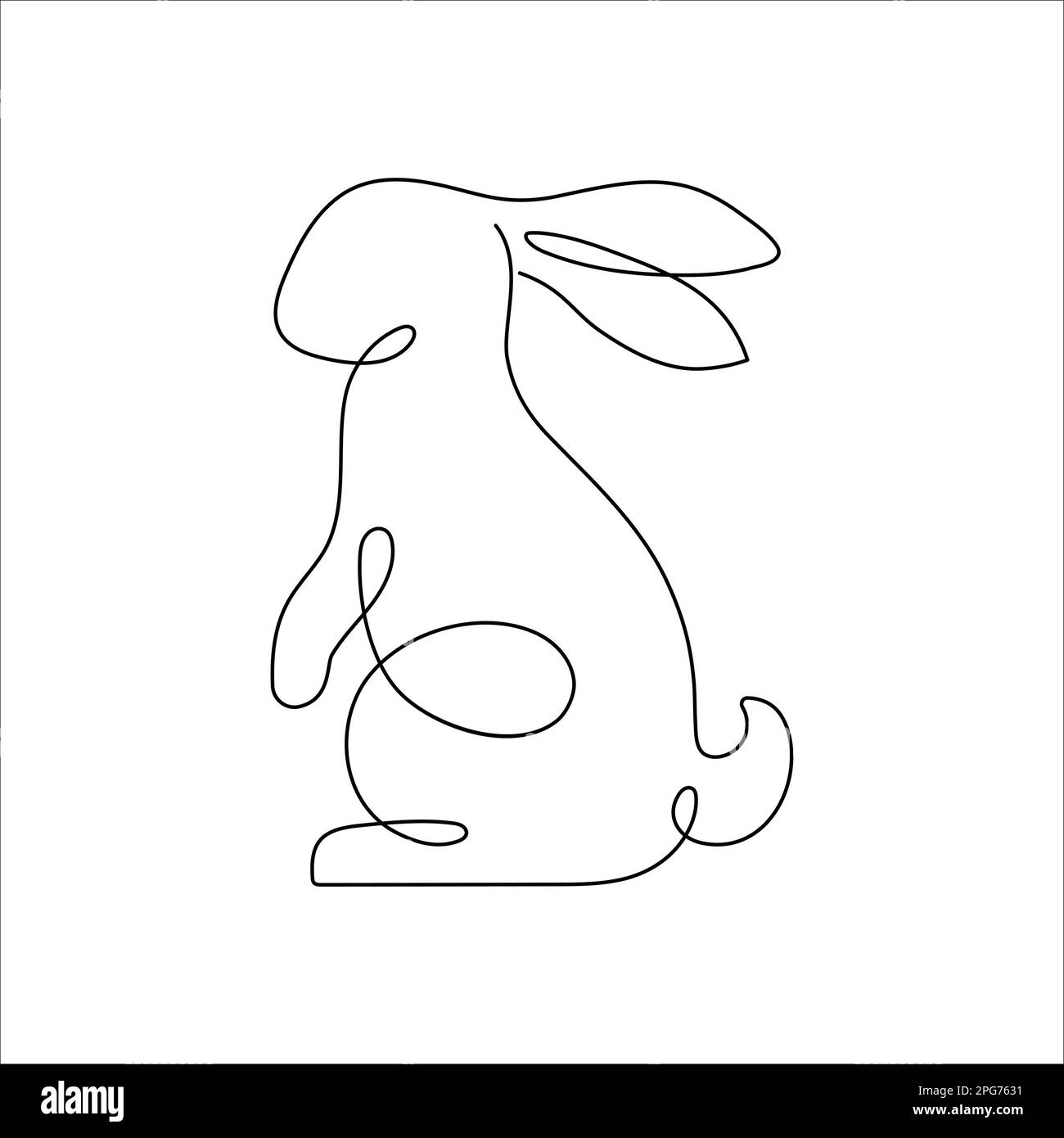 Bunny line art style icon. Rabbit line art icon. Abstract outline ... Bunny line art style icon. Rabbit line art icon. Abstract outline ...