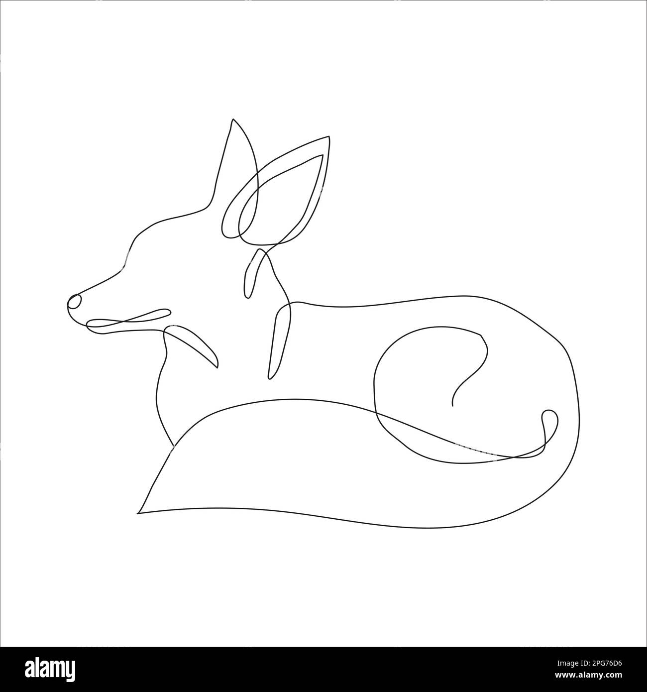 Fox in line art and abstract icon. Fox wall art decoration design ...