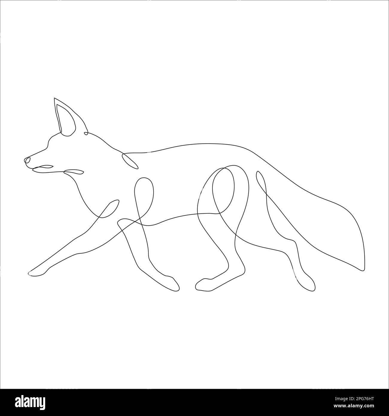 Fox in line art and abstract icon. Fox wall art decoration design ...