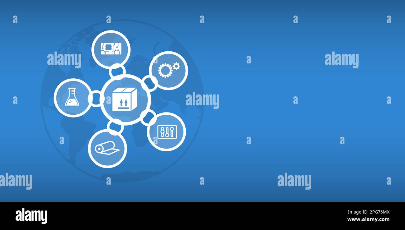 Vector graphic symbol image for small supply chain in round shape with ...