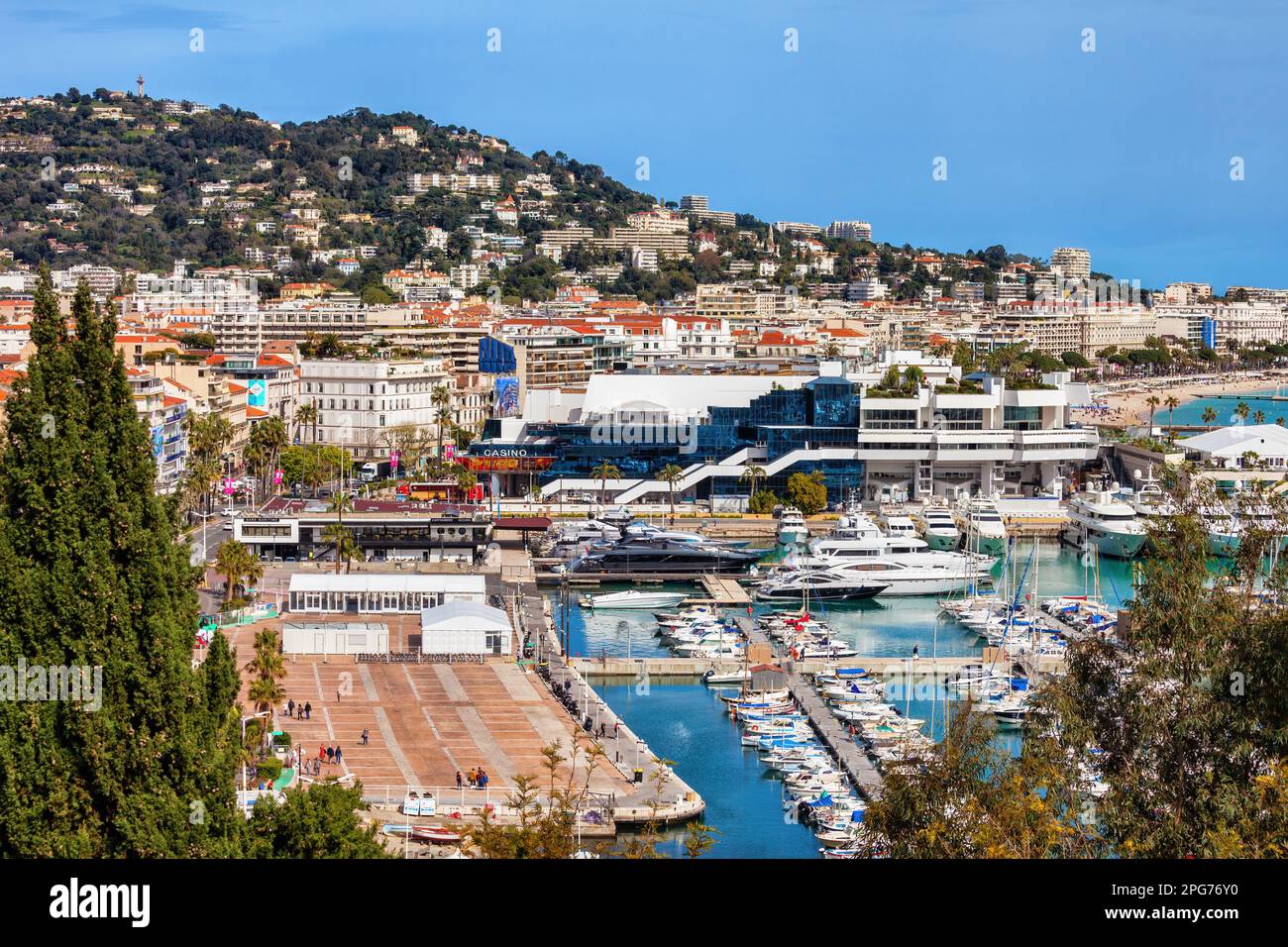 Coastal city of Cannes on French Riviera in France. Cityscape with ...