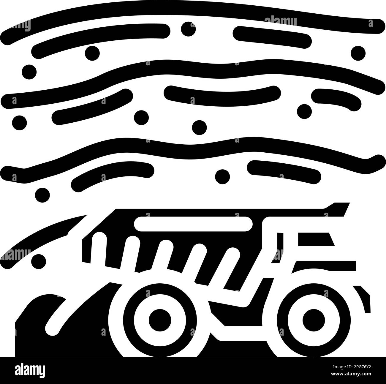 open pit mining copper production glyph icon vector illustration Stock ...