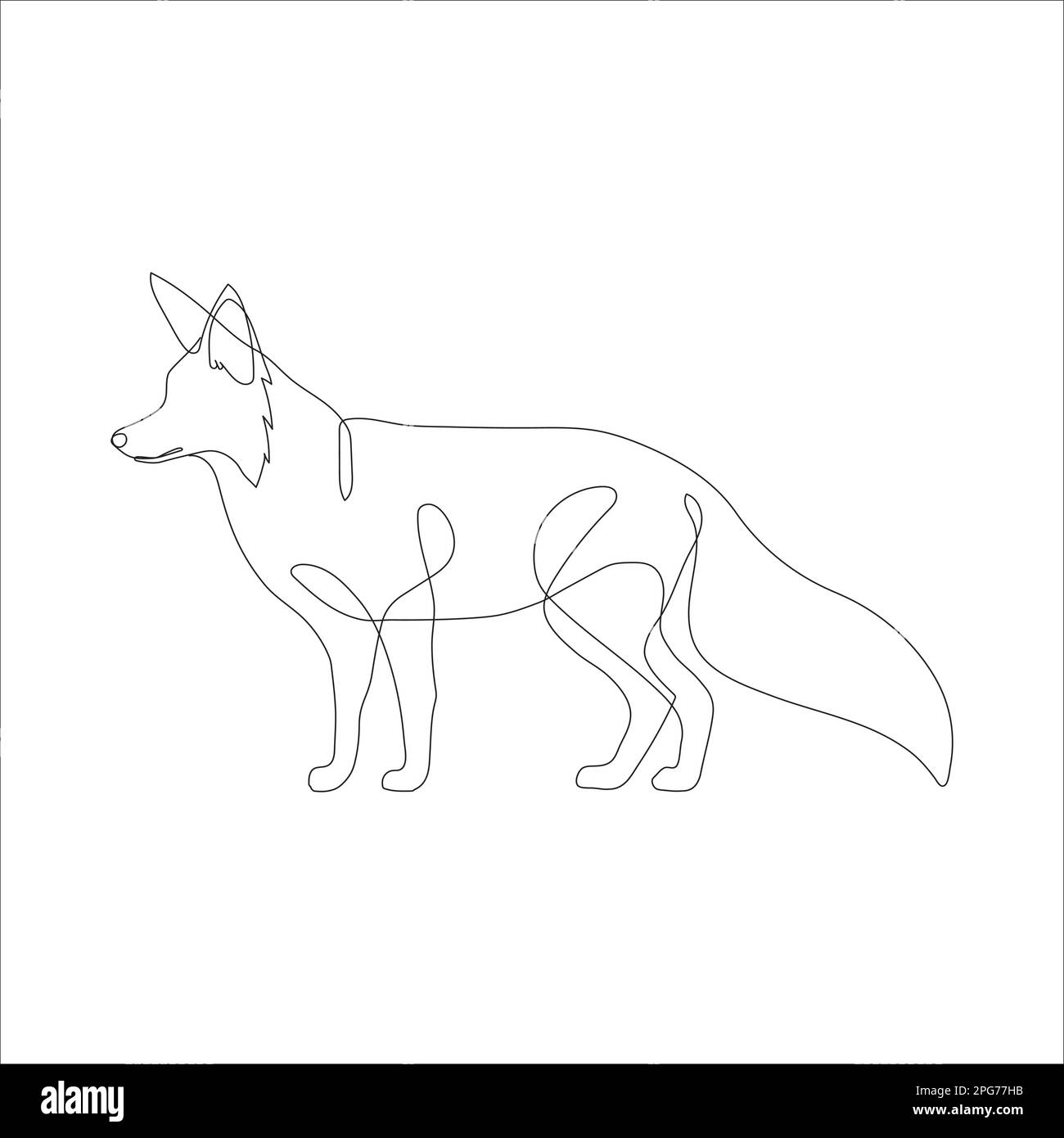 Fox in line art and abstract icon. Fox wall art decoration design ...