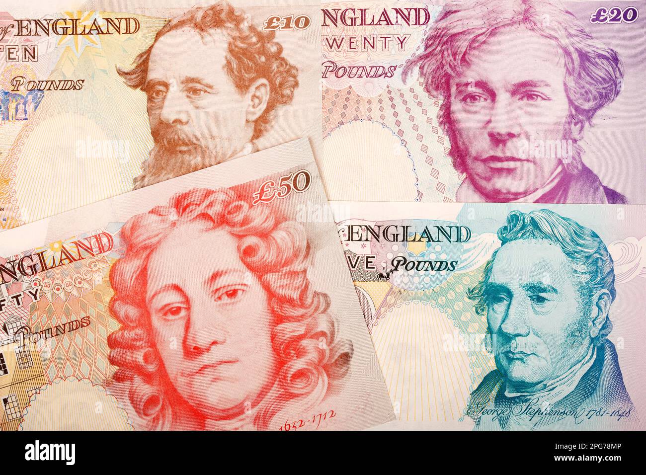 English money - pounds - older serie, a business background, reverse ...