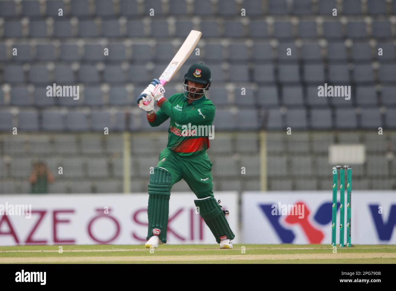 Tami Iqbal Khan bats during the Bangladesh-Ireland 2nd ODI match at ...