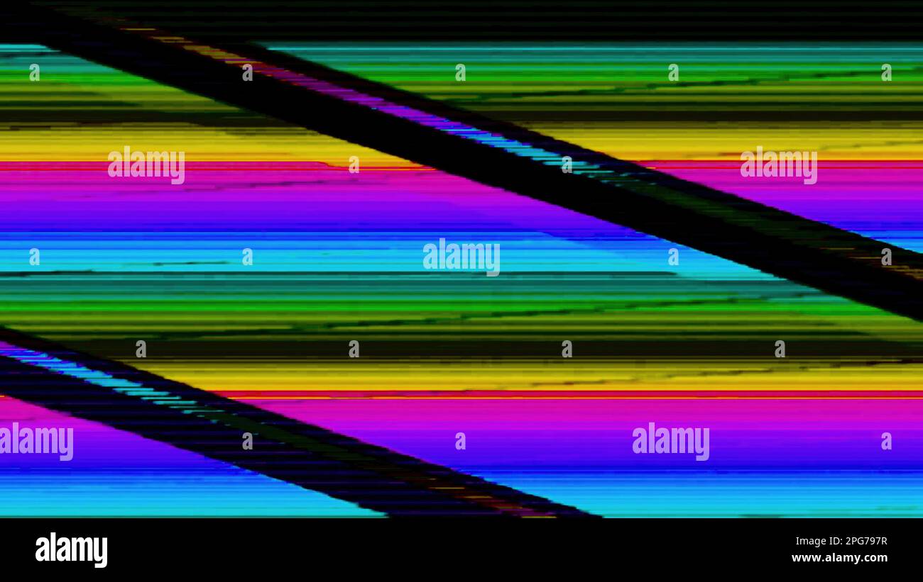 Color glitch analog distortion vhs stripes noise Stock Photo - Alamy