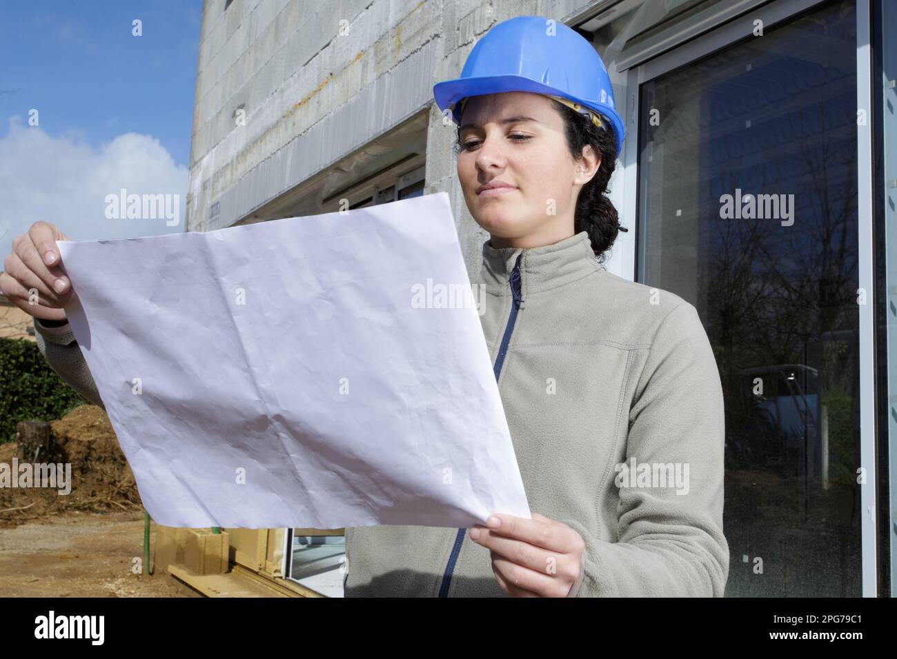 Beautiful builder in studio hi-res stock photography and images - Alamy