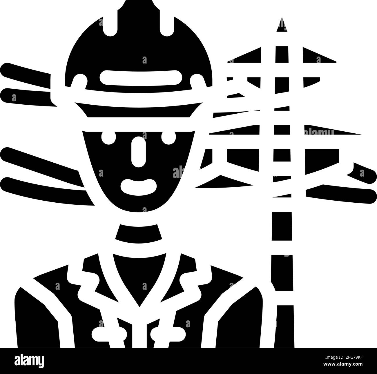 line installer repairer glyph icon vector illustration Stock Vector ...