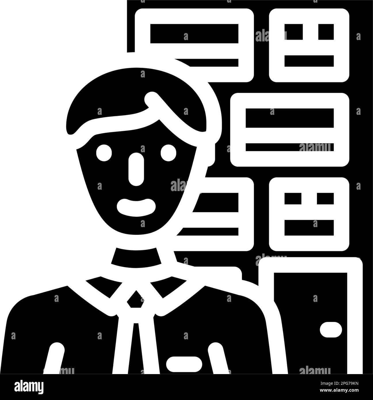 facilities manager repair worker glyph icon vector illustration Stock ...