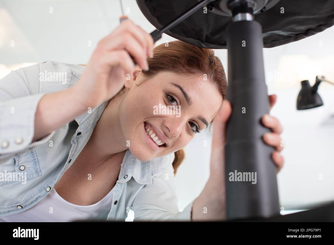 Woman unpacking parts furniture assembly hi-res stock photography and ...