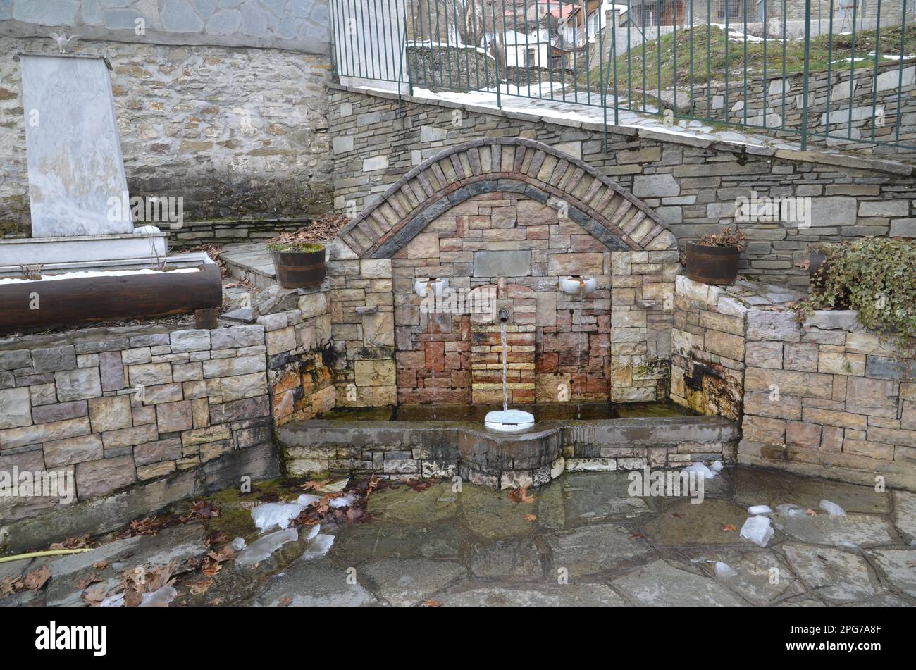 Greece, Northern Greece, Grevena Dotsiko traditional village Arched ...