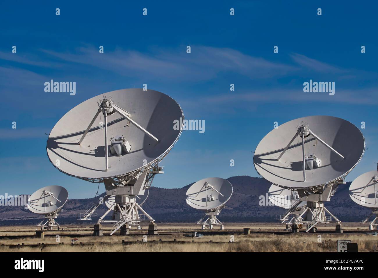 A landscape of Satellite receivers in a valley in New Mexico, the US ...