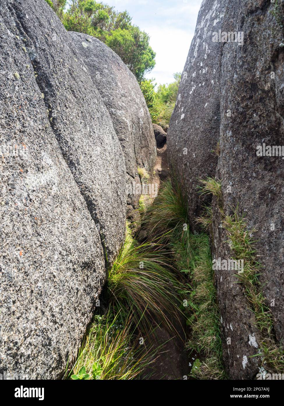 Boulder squeeze, Nancy Peak walk, Porongurup National Park, Western ...