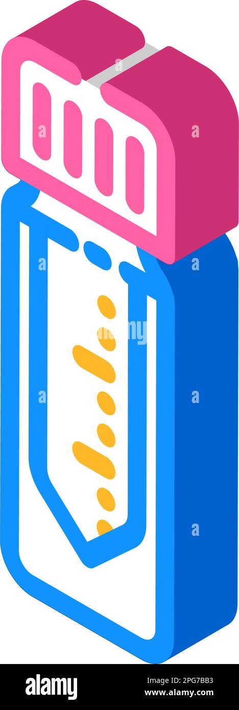 conical vial chemical glassware lab isometric icon vector illustration ...