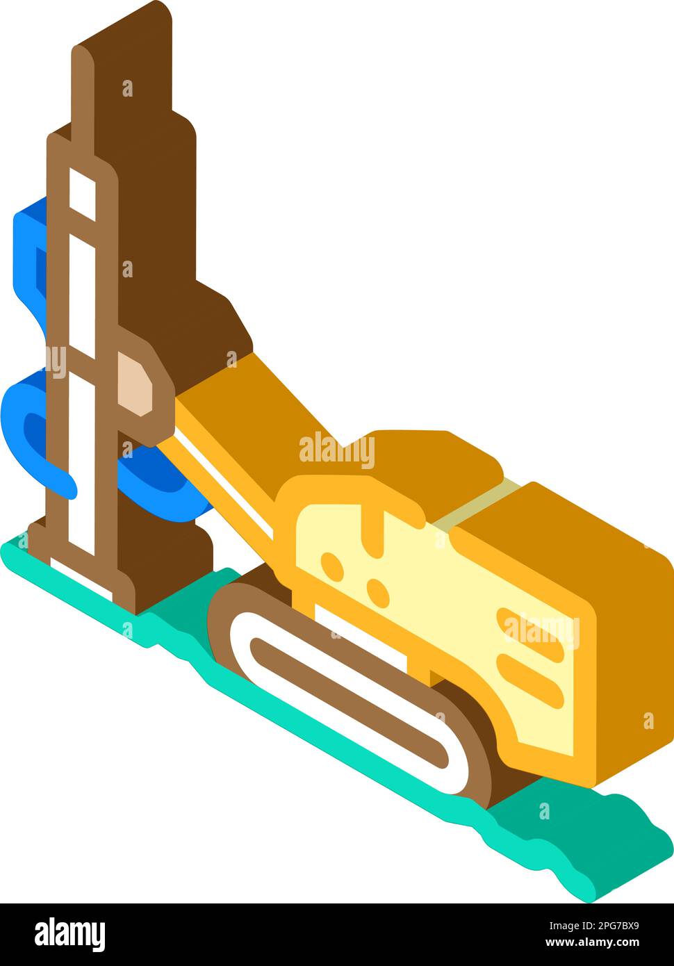 drill rig copper production isometric icon vector illustration Stock ...
